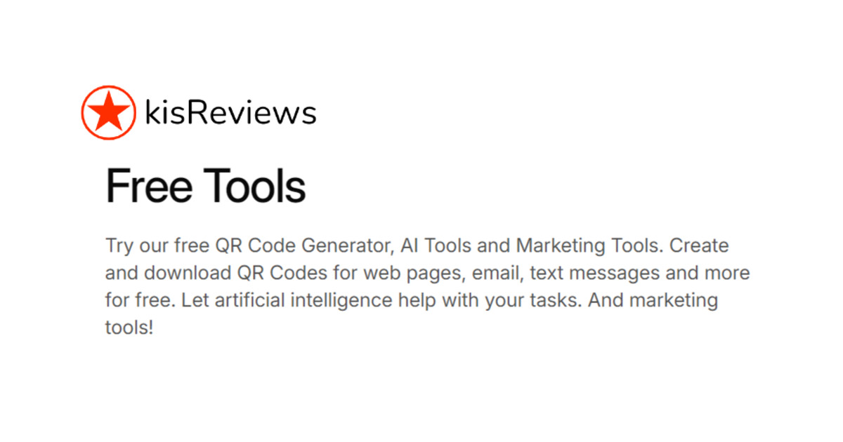 Free Tools - QR Code Generator, AI Tools, Marketing Tools